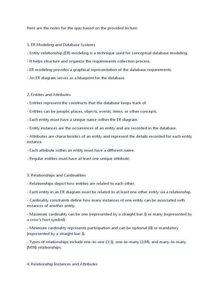 Quiz ERD | PDF | Data Model | Grammar