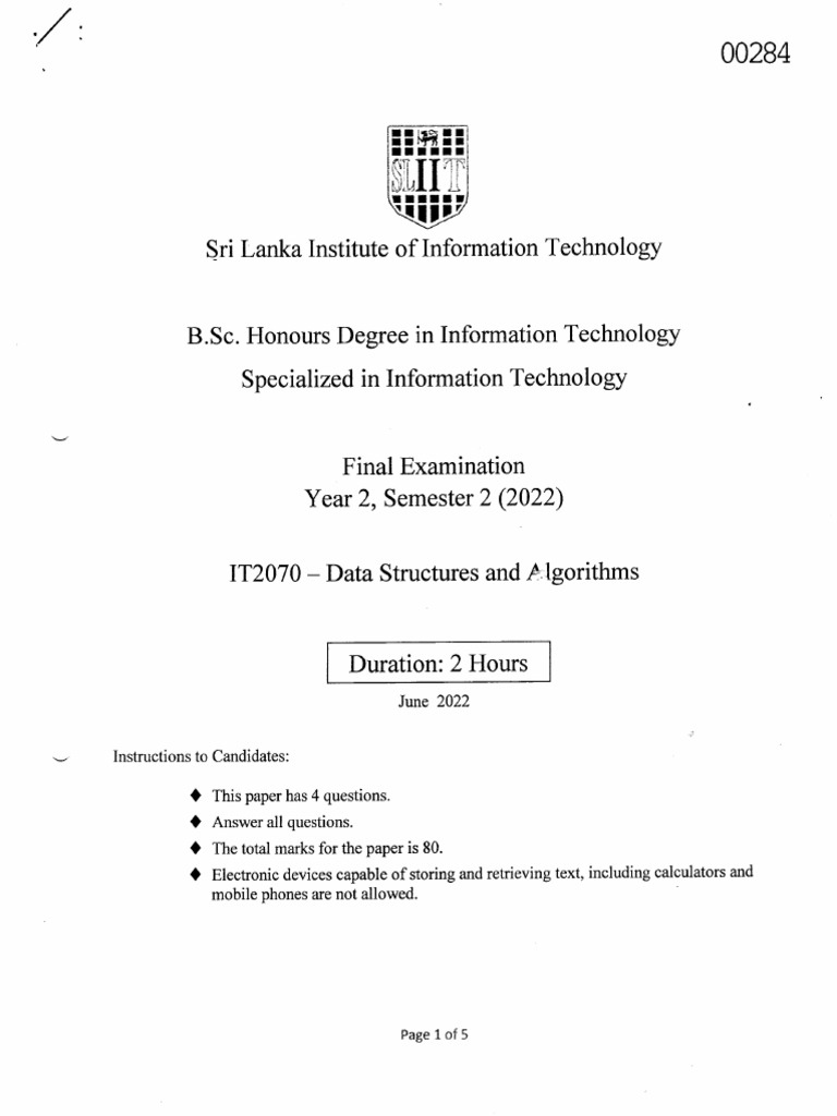 It2070 Data Structures And Algorithms Pdf Queue Abstract Data Type Computer Engineering