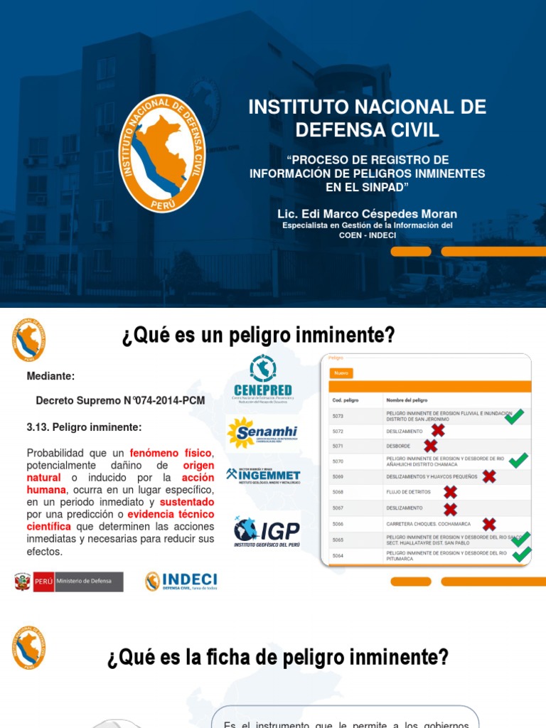Presentación Peligro Inminente | PDF | Información