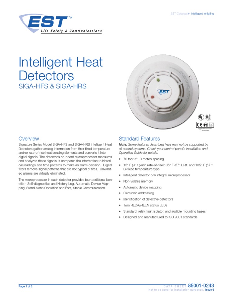 Intelligent Heat Detectors Overview | PDF | Relay | Electrical Wiring