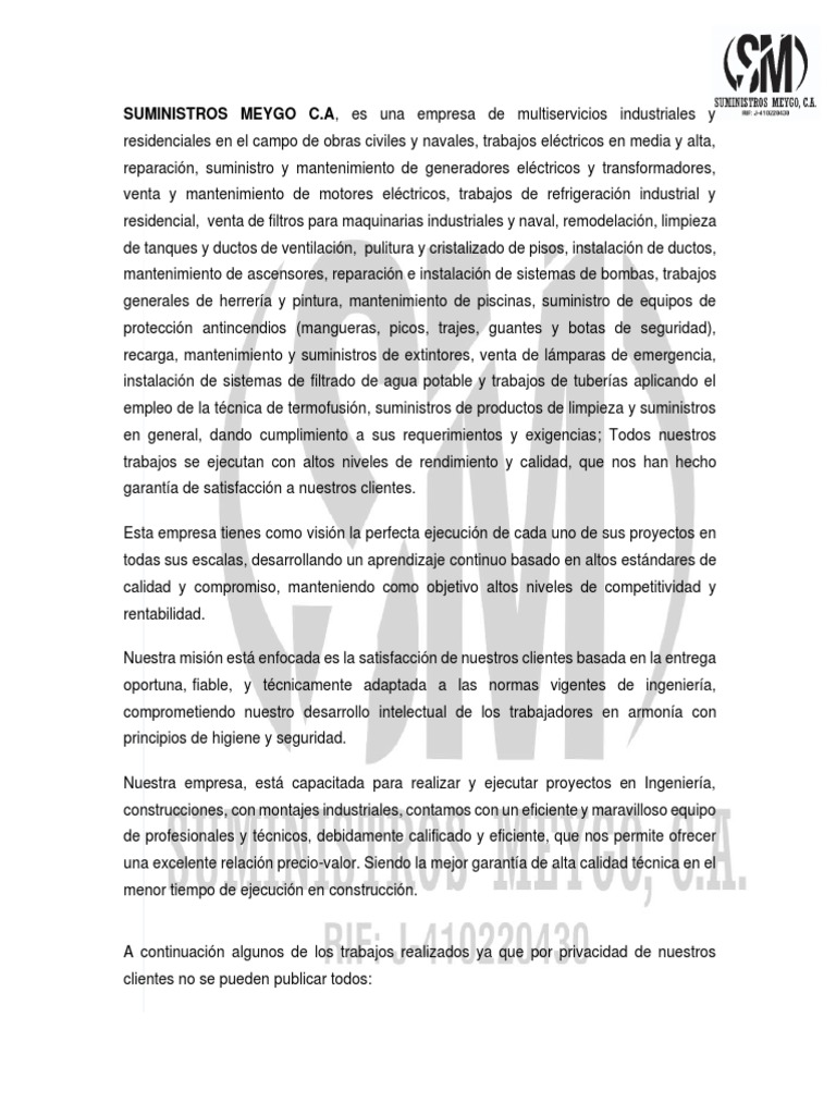 Brochure Meygo - 090535 | PDF | Ingeniería | Bienes manufacturados