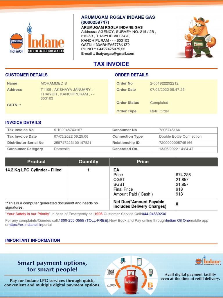 Invoice | PDF | Liquefied Petroleum Gas | Invoice