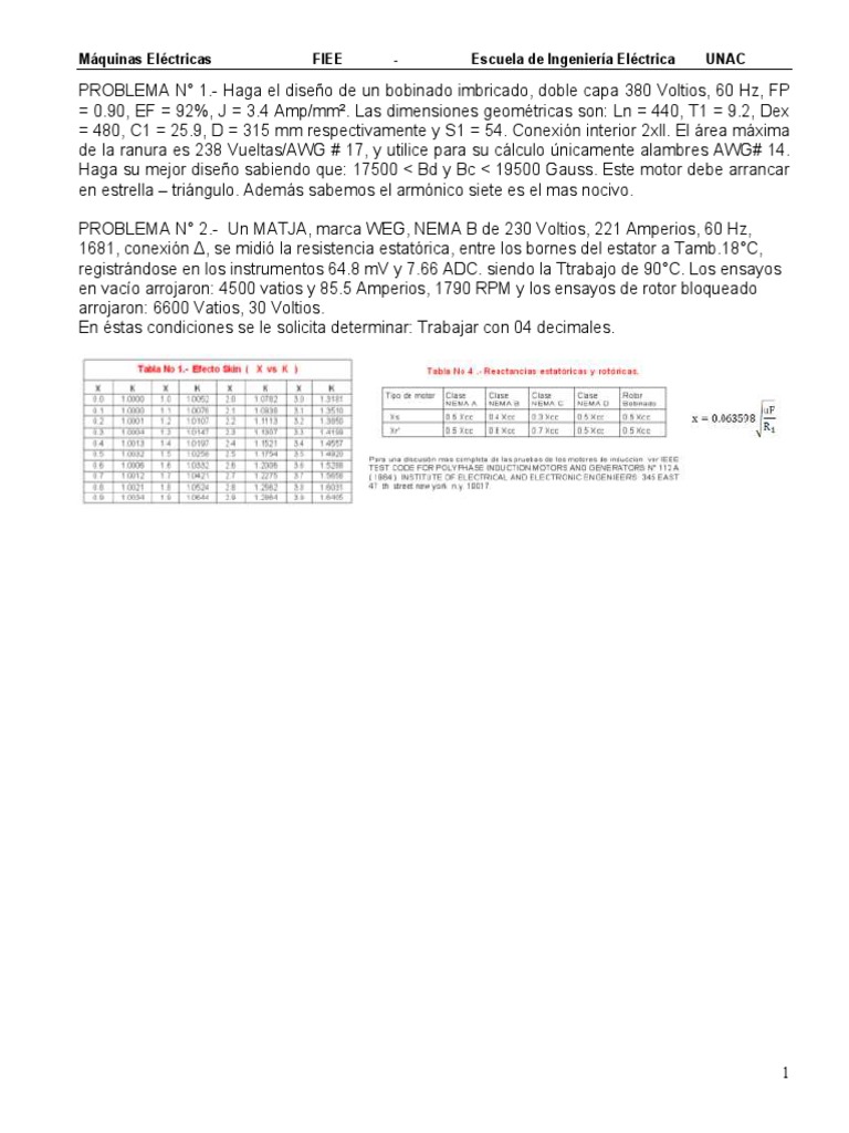 Máquinas Eléctricas FIEE - Escuela de Ingeniería Eléctrica UNAC | PDF