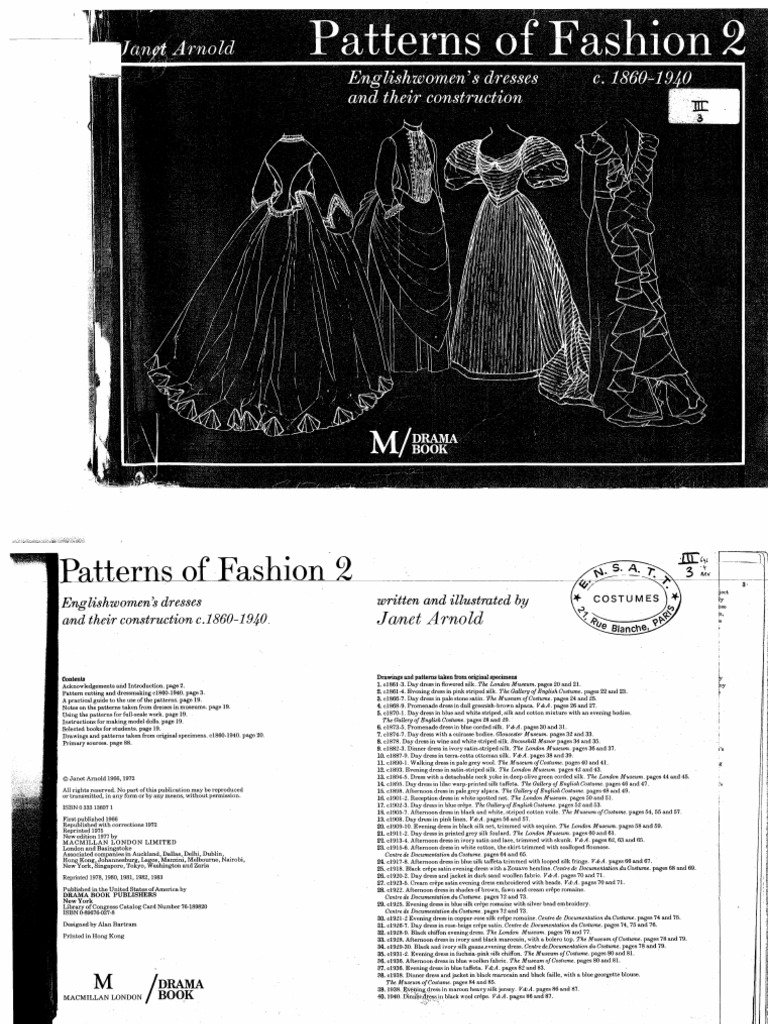 Patterns of Fashion 1860-1940, Janet Arnold | PDF