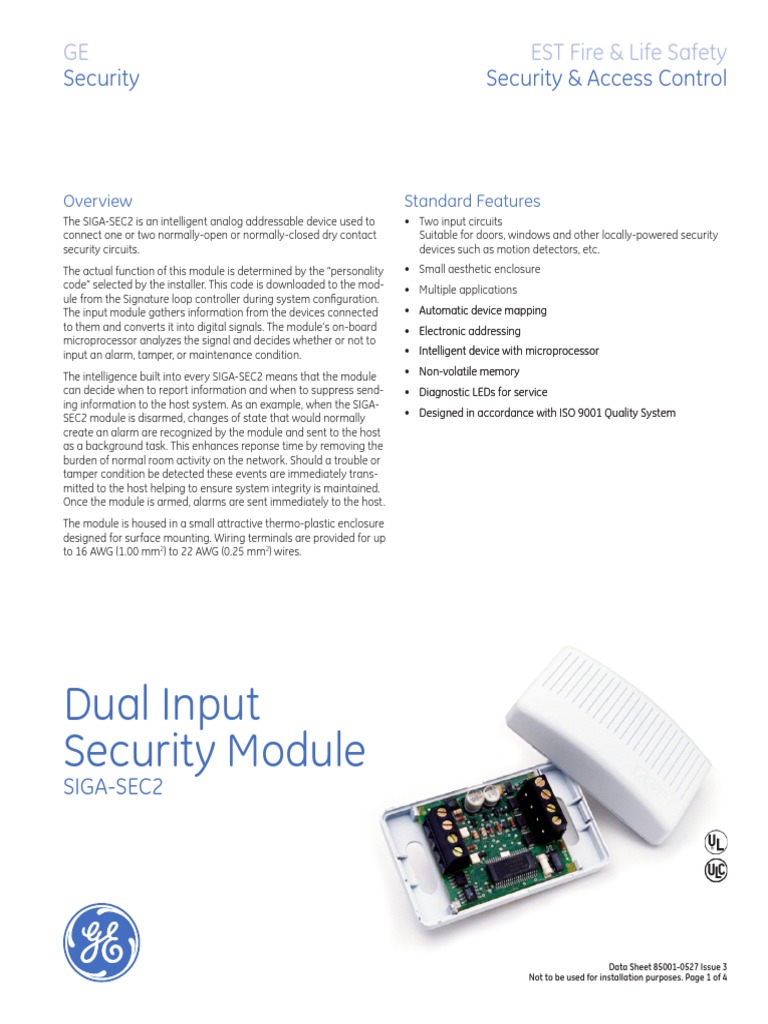 Dual Input Security Module Guide | PDF | Security Alarm | Electronic Circuits