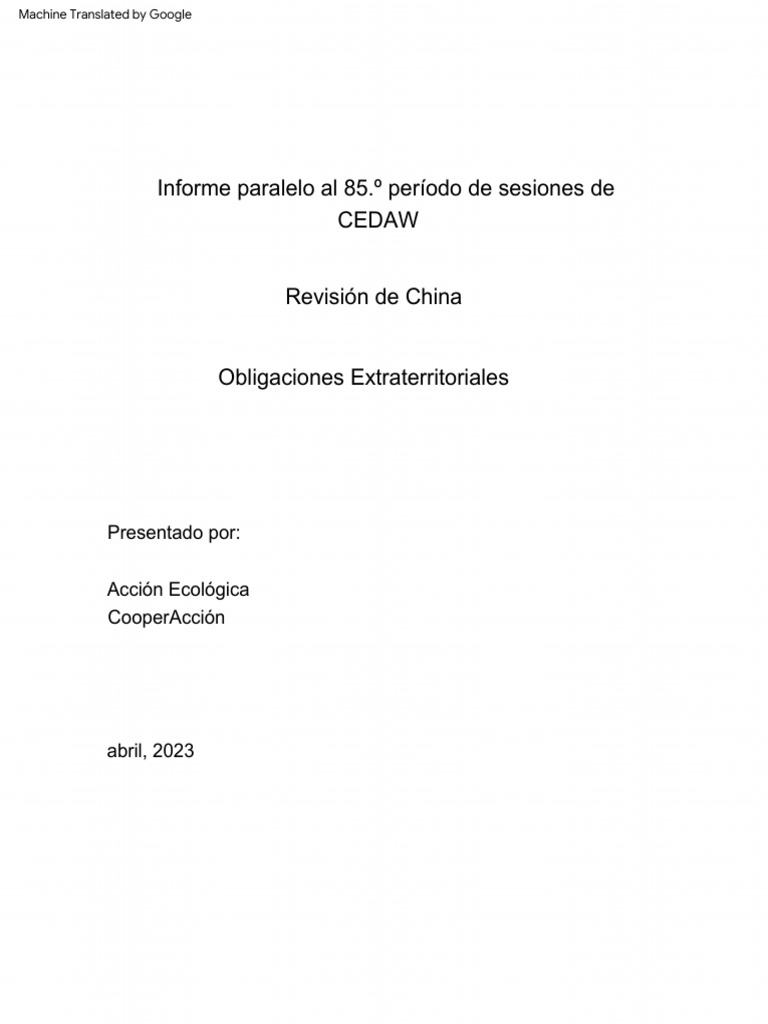 Shadow Report Review of China 85th Session of CEDAW (2023!03!05) (SPN ...