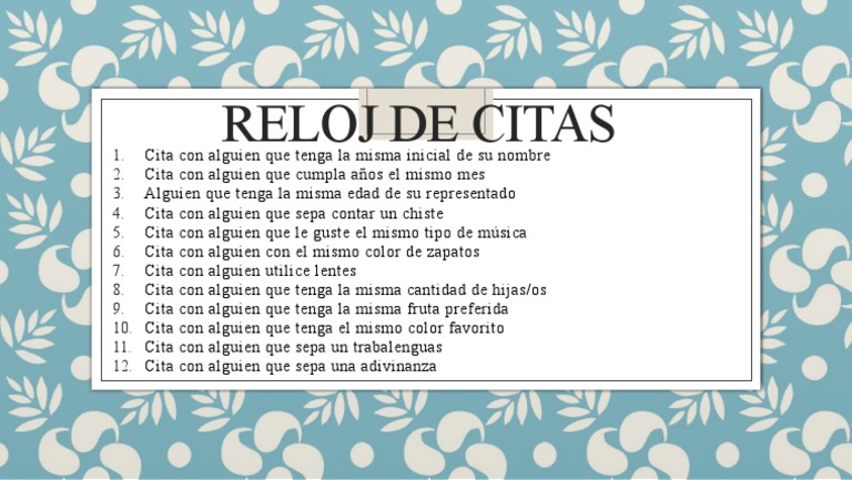 Anexo-Reloj de Citas | PDF | Artes del Lenguaje y Comunicación ...
