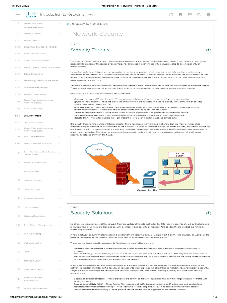 1.8 Introduction To Networks - Network Security | Download Free PDF ...