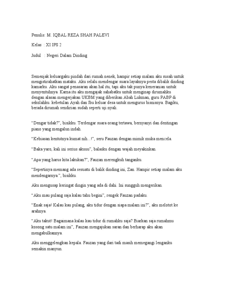 Cerpen Fiksi | PDF | Fiksi Misteri, Thriller, & Kejahatan | Puisi