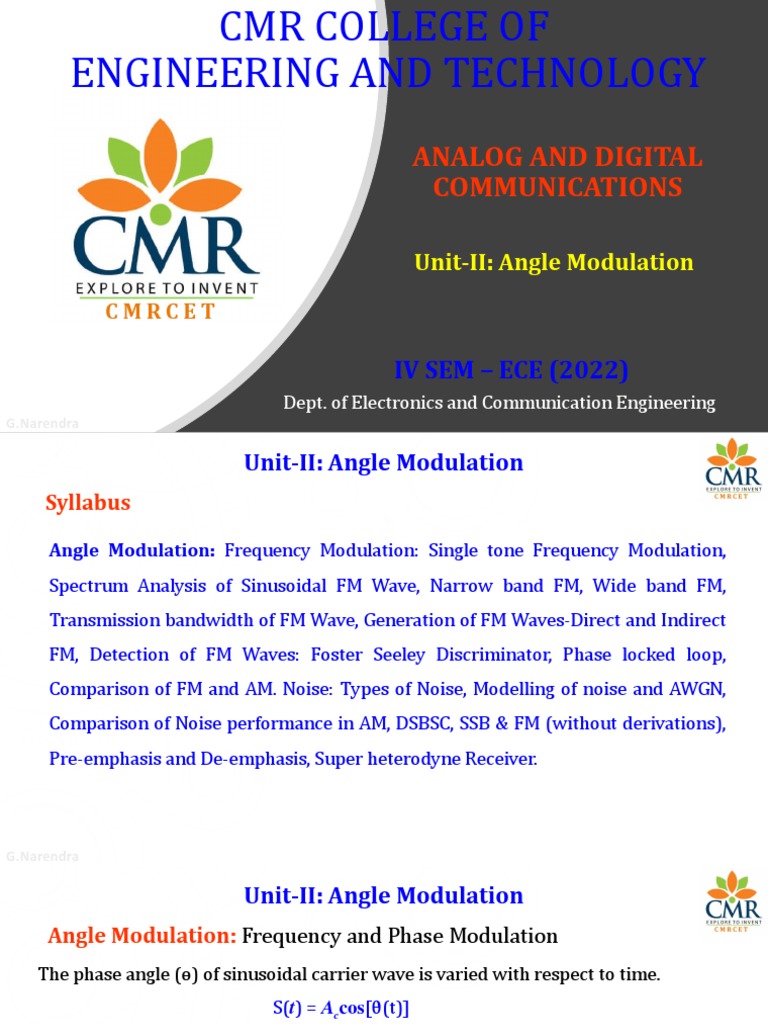 Unit Ii Frequency Modulation Pdf Frequency Modulation Modulation