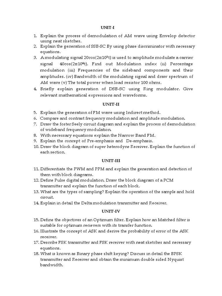 Remedial Classes Imp Questions | PDF | Frequency Modulation | Modulation