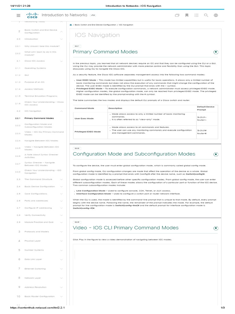 Cisco IOS Command Modes Explained | PDF | Command Line Interface ...