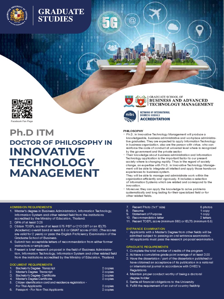 Ph.D. in Innovative Technology Management | PDF | Academic Degree ...