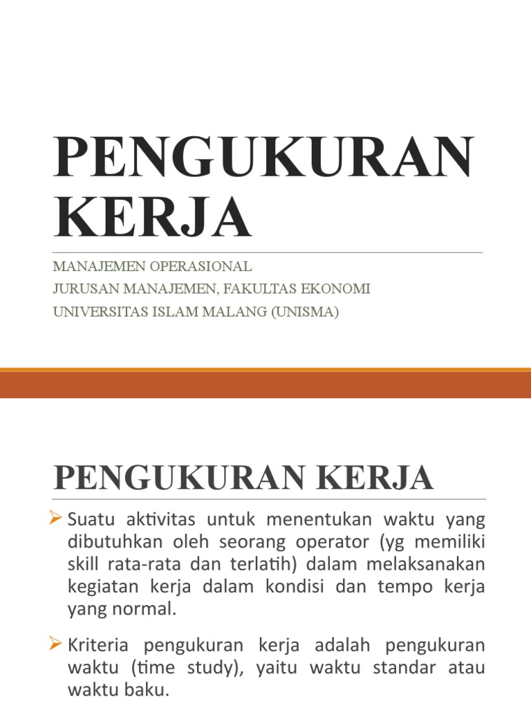 Pengukuran Kerja dan Standar Waktu | PDF