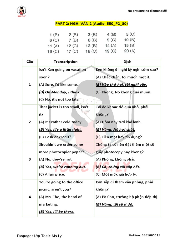TRANS 550 - P2 - 30 NGHI VẤN 2 | PDF