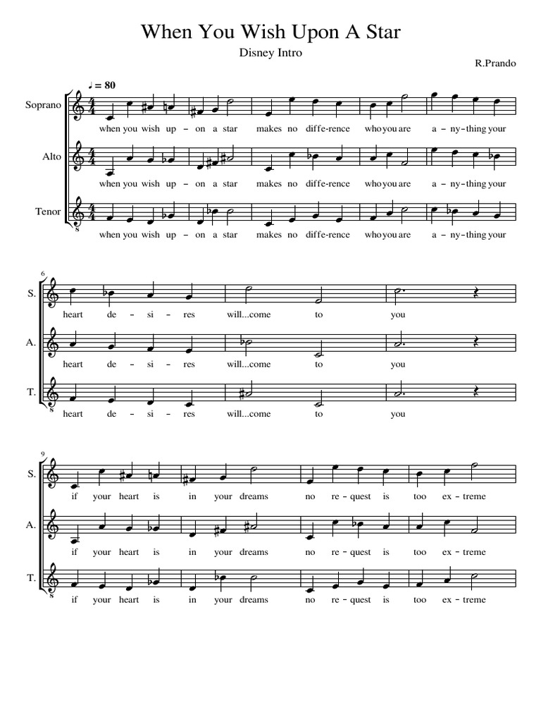 When You Wish Upon A Star | PDF | Vocal Music | Choral Music