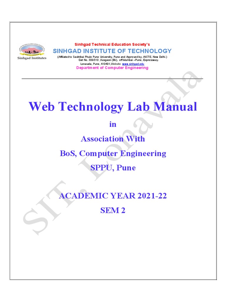 Web Technology Sppu | PDF | Websites | Html Element