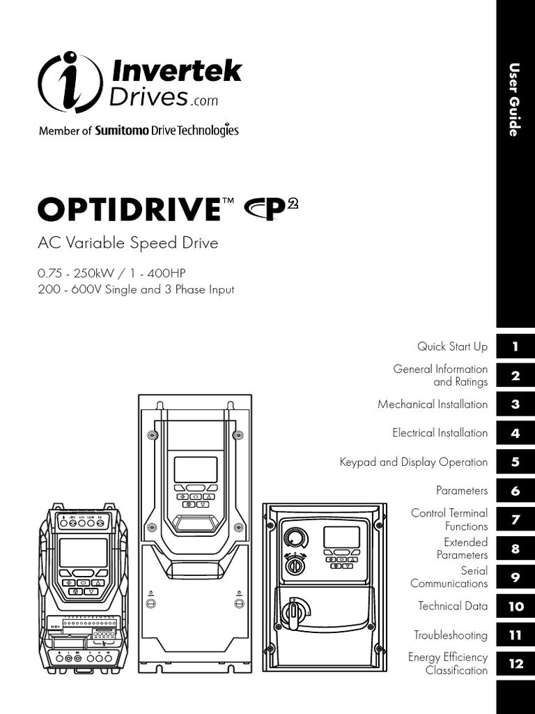 Optidrive P2 User Guide V3.09 | PDF | Fuse (Electrical) | Electrical ...
