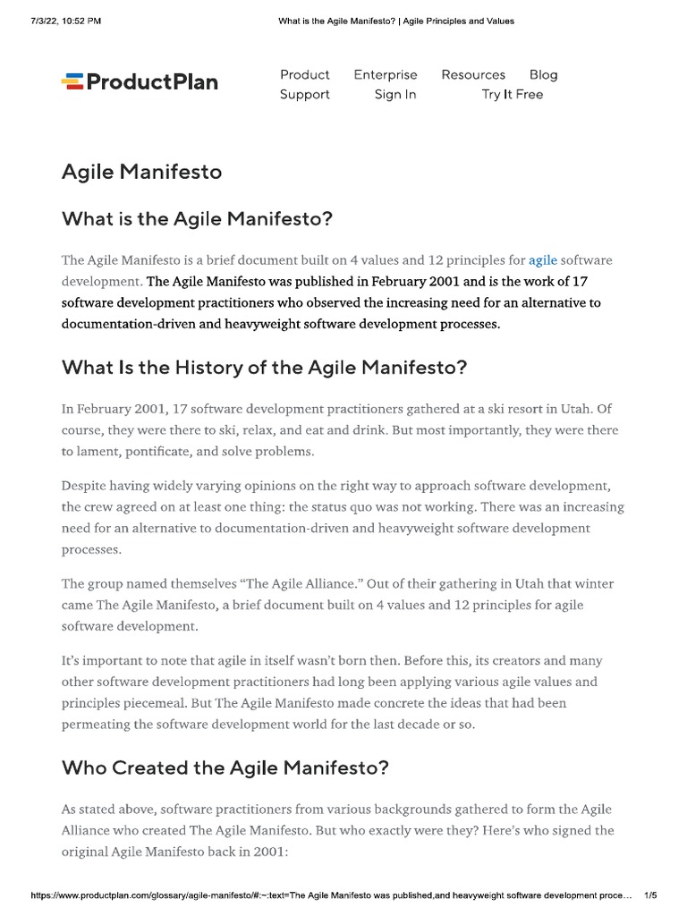Agile Manifesto | PDF
