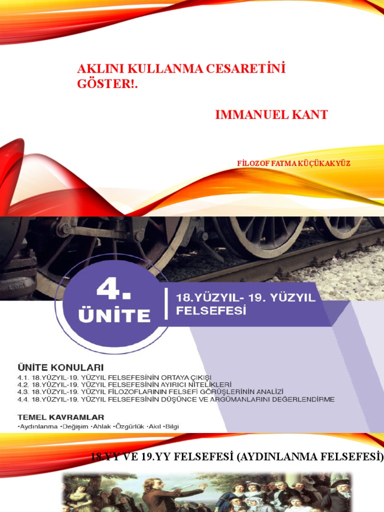 Felsefe Dersi 4.unite 18 19.yuzyil Felsefesi Konu Anlatimi | PDF