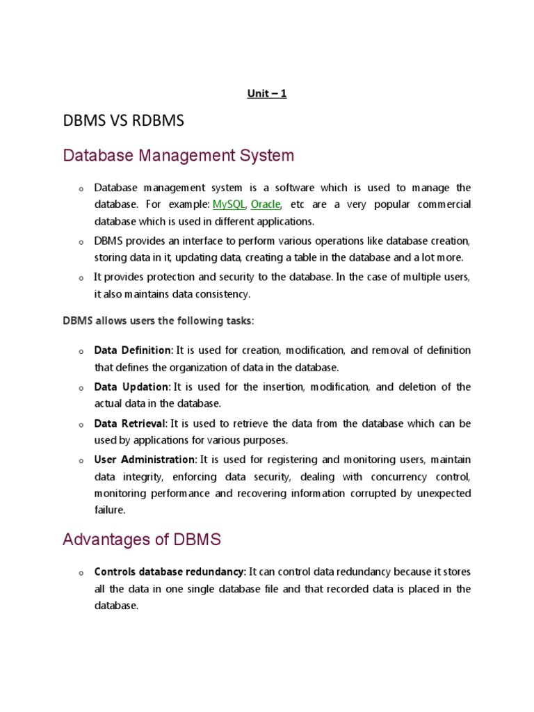 Rdbms | PDF | Relational Database | Databases Rdbms | PDF | Relational Database | Databases