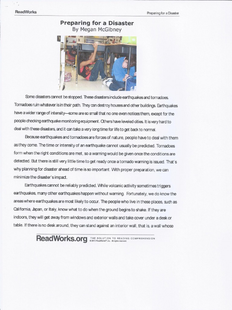 Preparing For A Disaster | PDF