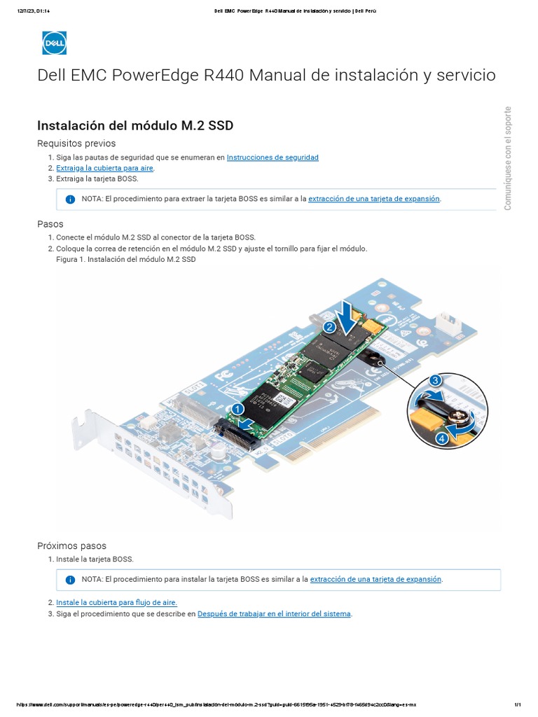 Dell EMC PowerEdge R440 Manual de Instalación m2 | PDF