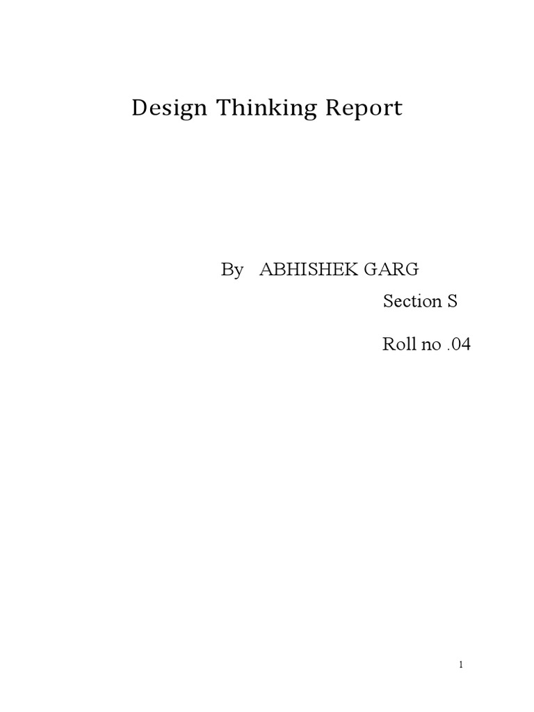 Design Thinking Report | PDF | Design Thinking | Thought