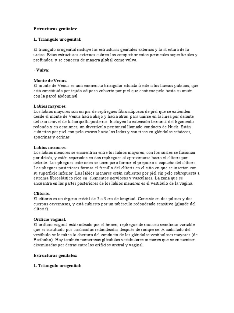 Estructuras Genitales | PDF | Labios | Clítoris