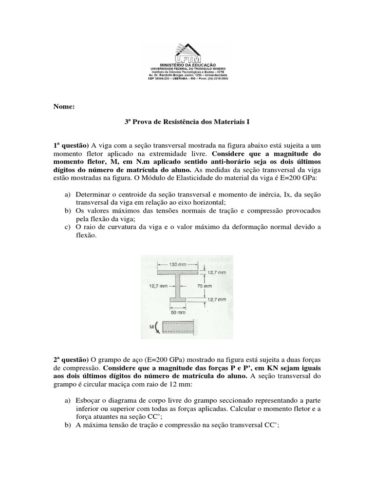 3a Prova Rm1 | PDF | Métodos e Materiais de Ensino