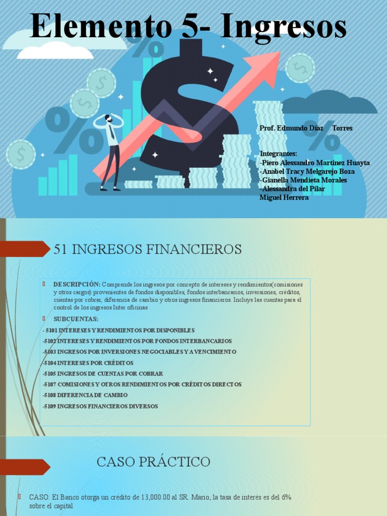 Elemento 5 - Ingresos | PDF | Dinero | Economias