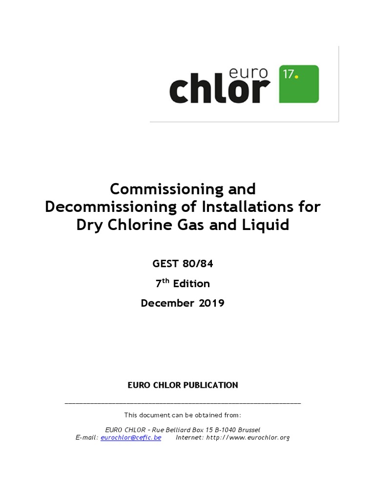 12 - GEST 80 84 Edition 7 - Commissioning and Decommissioning of Instrallations For Dry Cl2 Gas ...