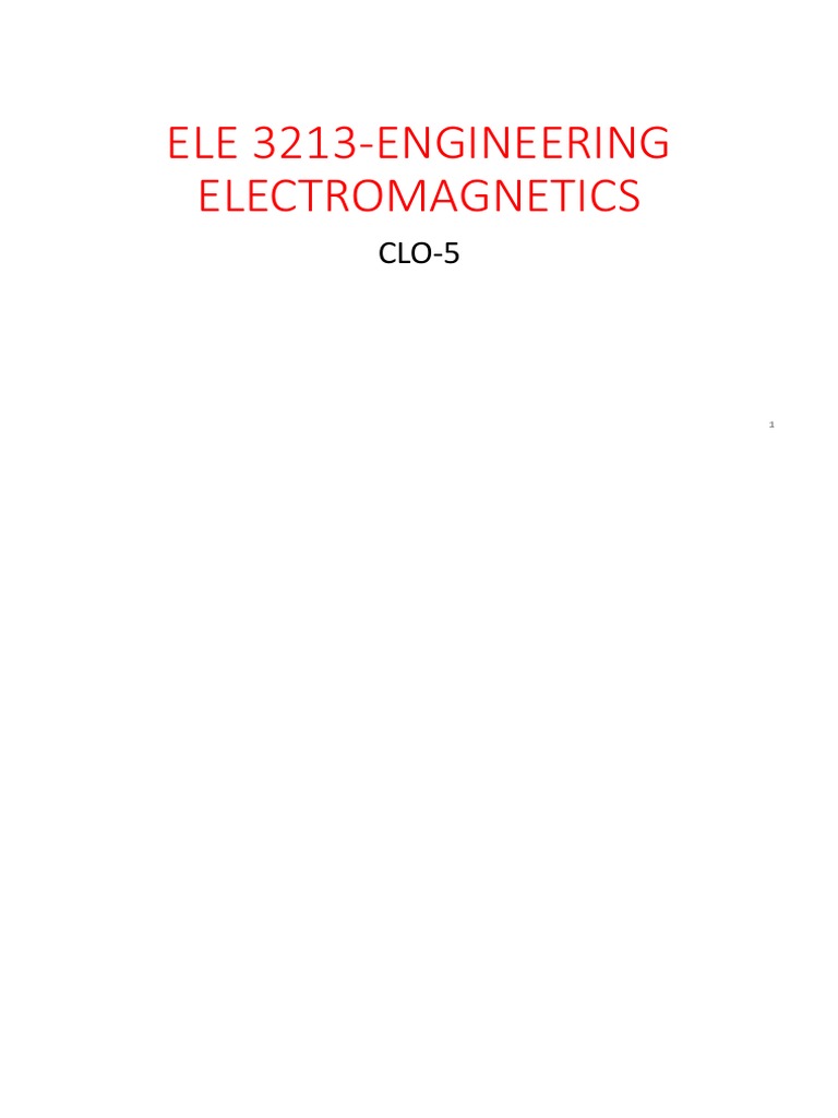 LO-5 (Engineering Electromagnetics) Updated | PDF | Electrical Network ...