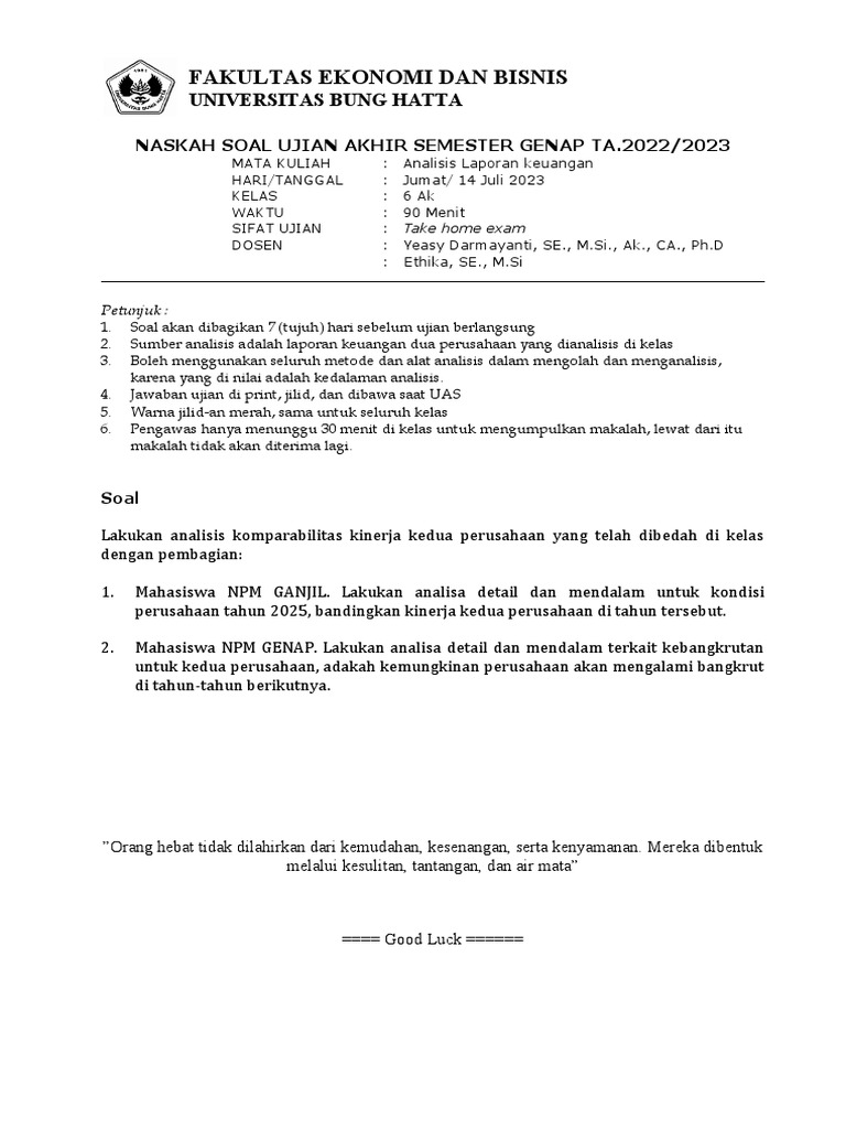 Uas Alk 14 Juli 2023 | PDF