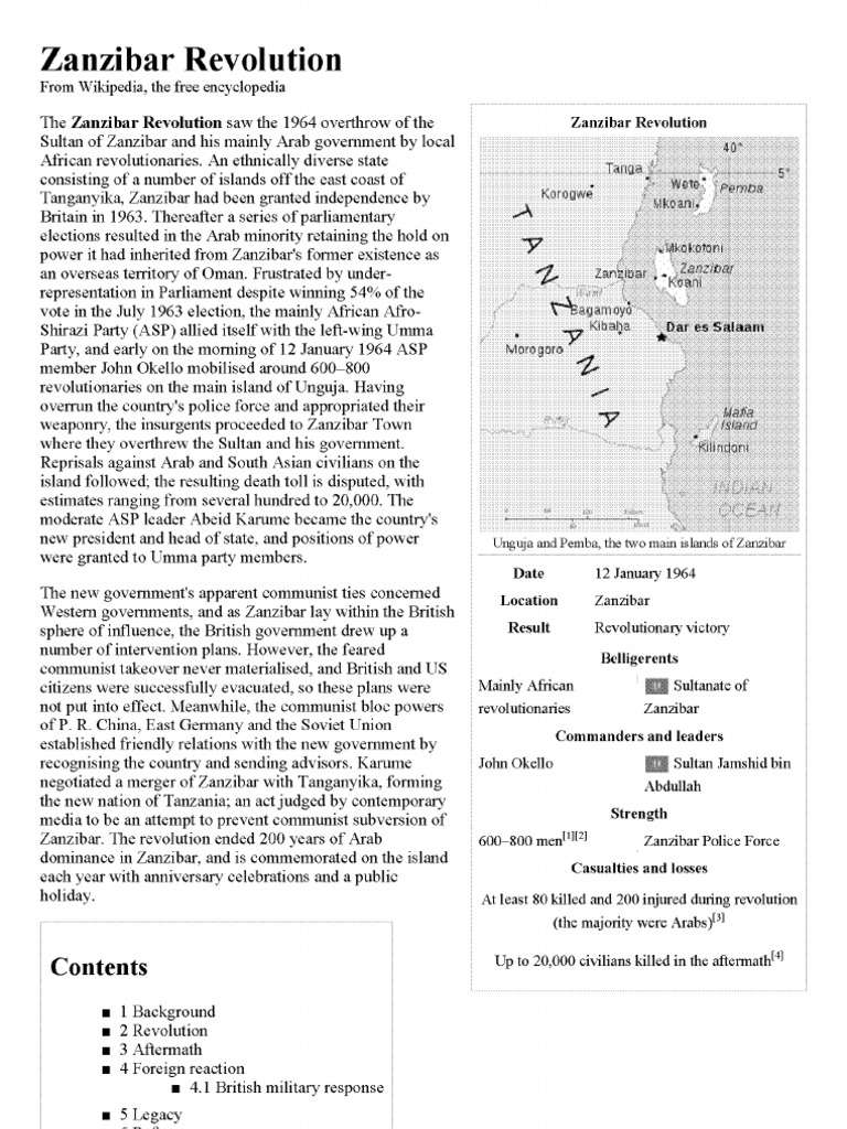 Zanzibar Revolution | PDF