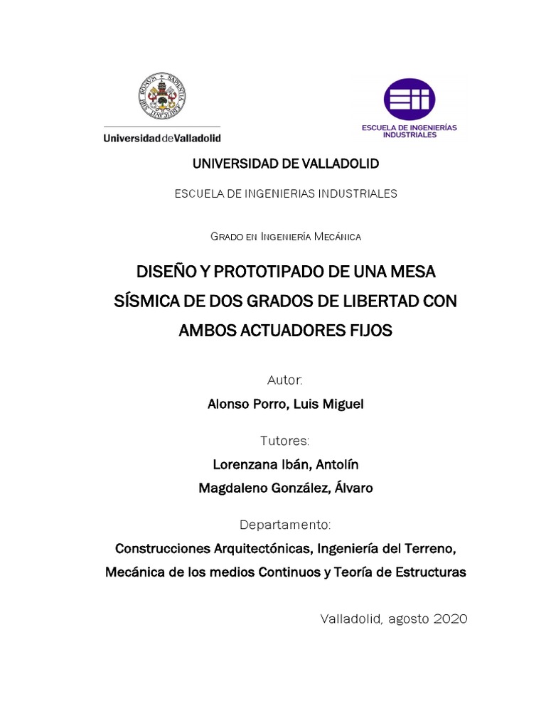 TFG I 1731 | PDF | Temblores | Ingeniería mecánica