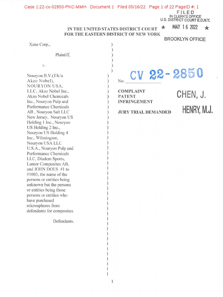 FEDERAL Summons Complaint | PDF | Patent | Injunction