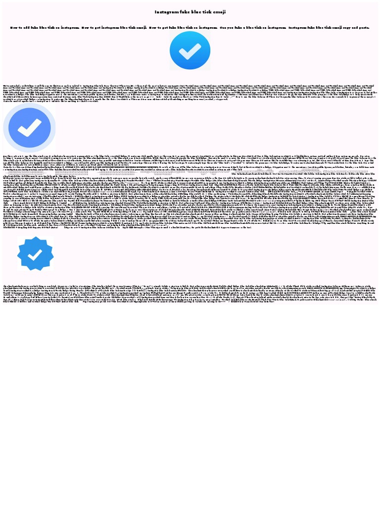 Instagram Verified Fake Blue Tik Emoji PDF | Download Free PDF | Media ...