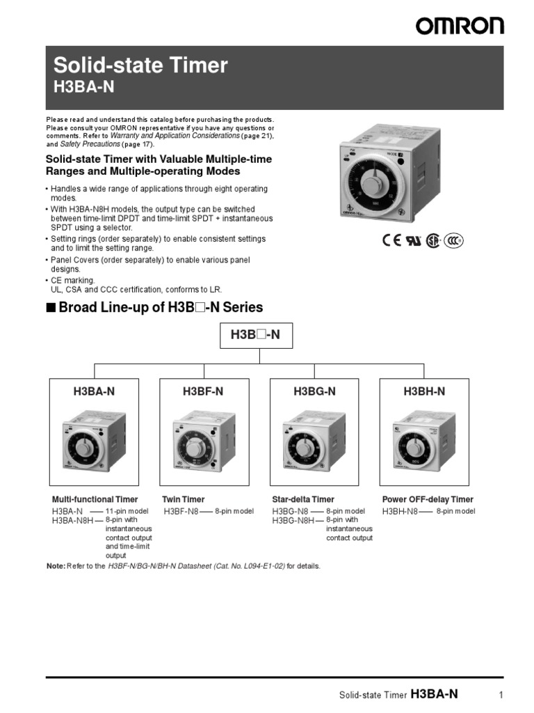 H3BA N Datasheet en 201612 L093 E1 03 Rerv1 4-2307971 | PDF | Alternating Current | Relay
