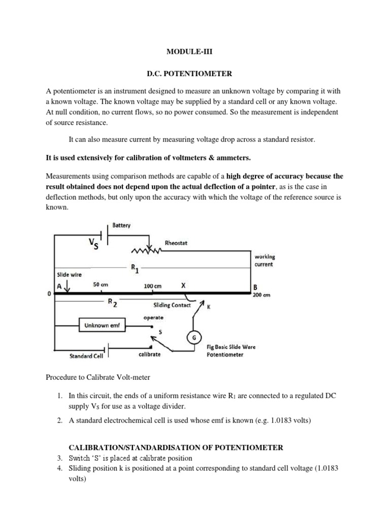 Potentiometer Calibration and Measurement | PDF | Electrical Equipment ...