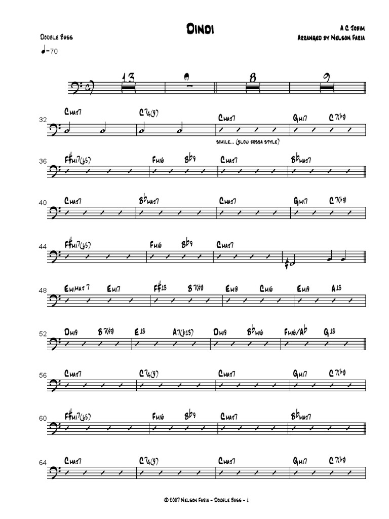 Dindi - Mus - Double Bass | PDF