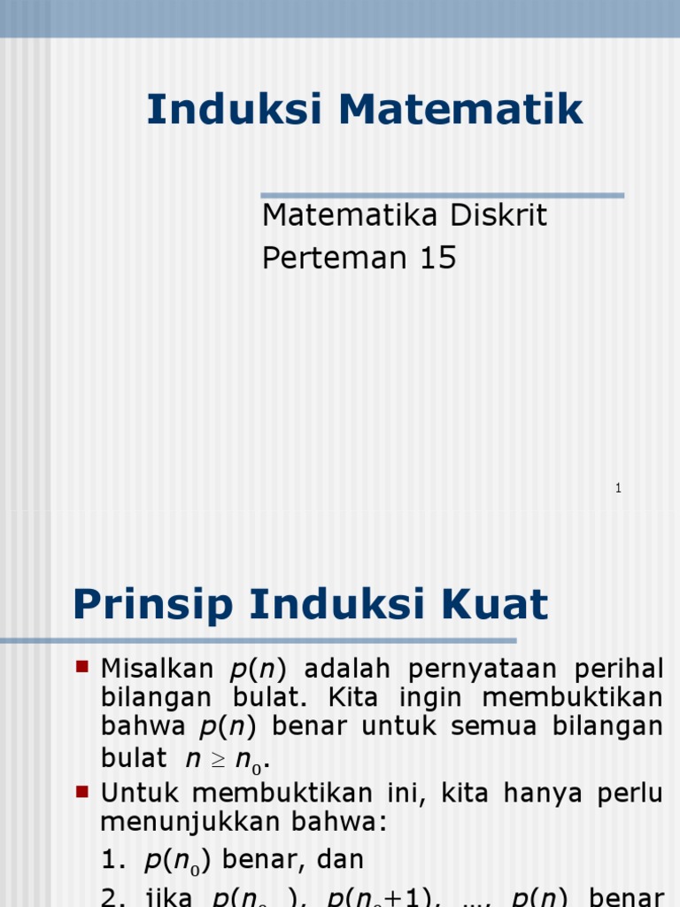 Matematika Diskrit - (Induksi Matematika) | PDF