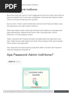Username dan Password Admin Huawei | PDF | Bisnis | Teknologi & Rekayasa