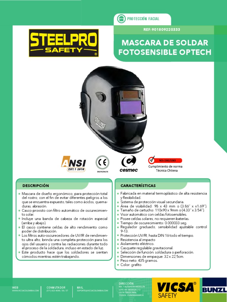 ft_facial_optech careta | PDF | Soldadura | Construcción