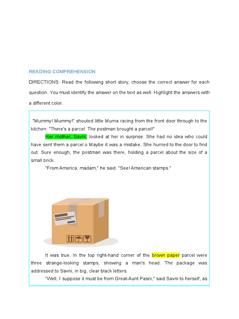 Reading Comprehension Answer Key | PDF