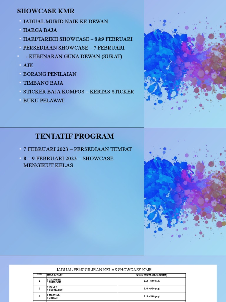KMR Showcase Schedule and Details | PDF | Science & Mathematics