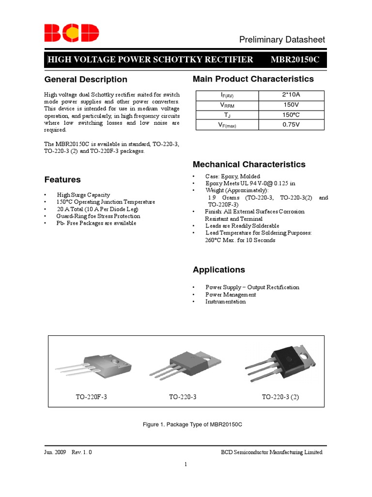 Datasheet | PDF | Rectifier | Diode