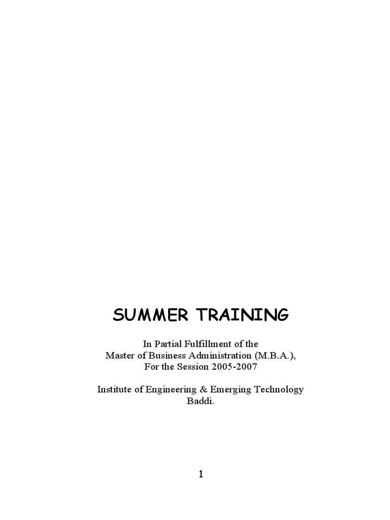 Summer Training | PDF | Plant Nutrition | Fertilizer