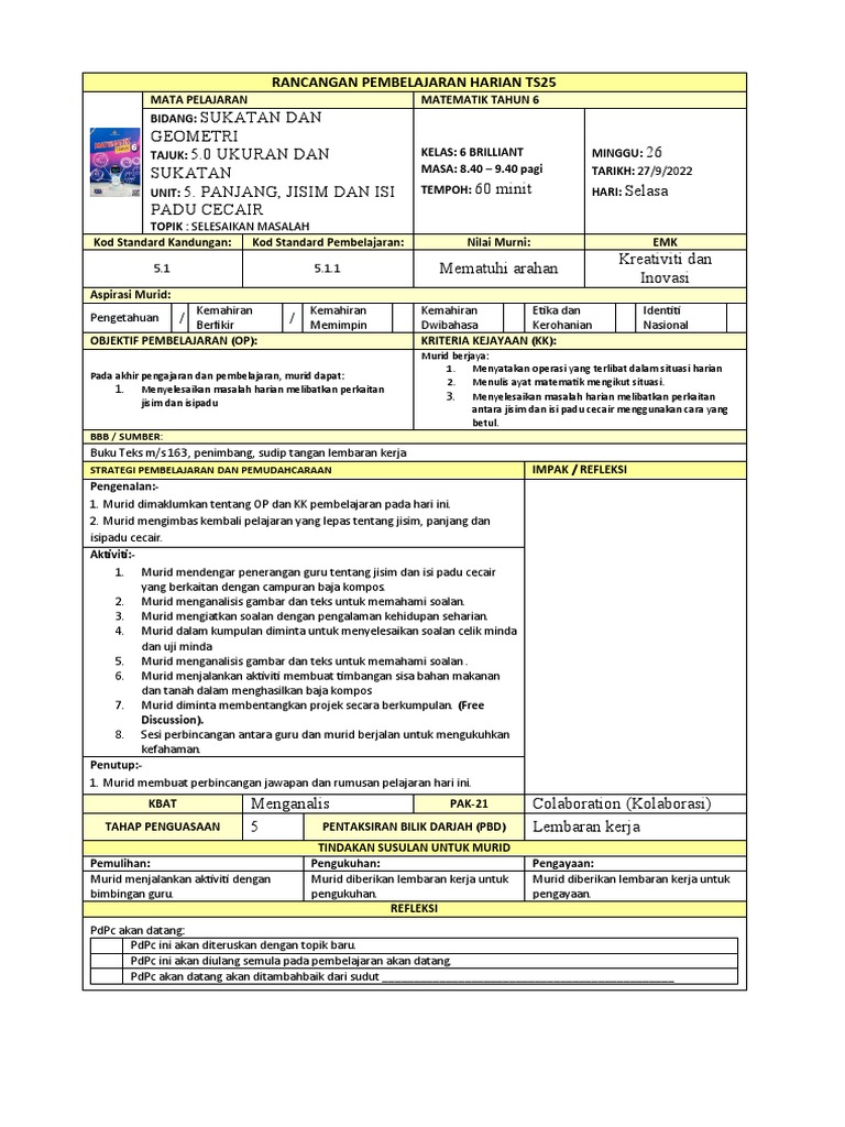 Contoh RPH KMR | PDF