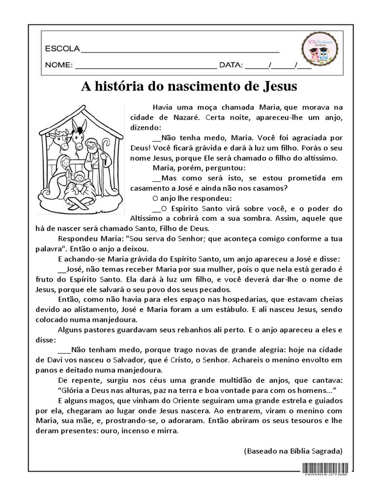 A Historia Do Nascimento de Jesus@sosprofessoratividades | PDF | Maria ...